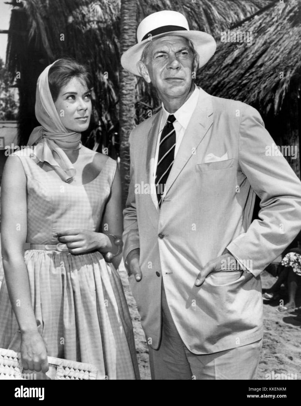 This 1961 photograph features actors Antoinette Bower and Raymond ...