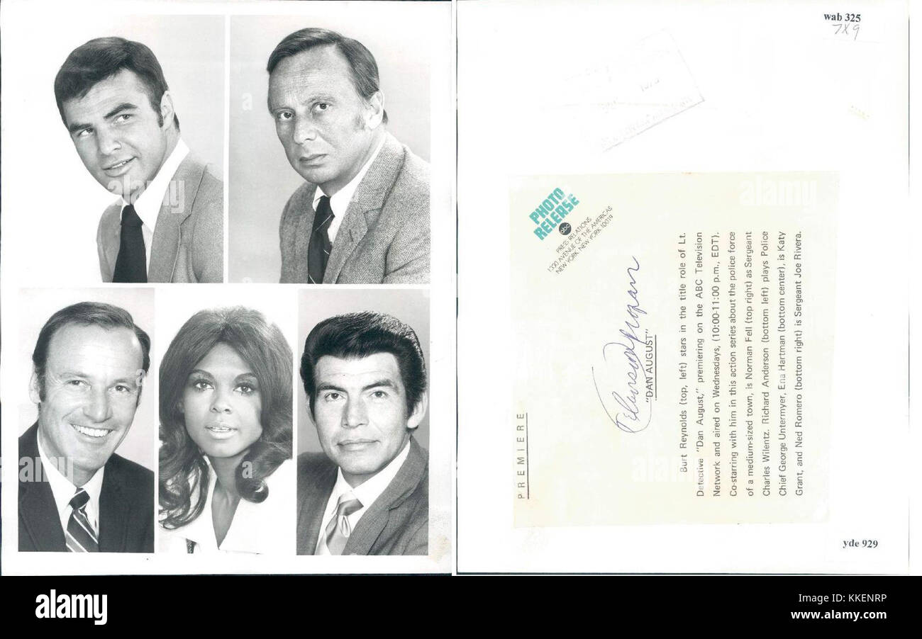 The 1970 television series *Dan August* featured a cast led by Burt ...