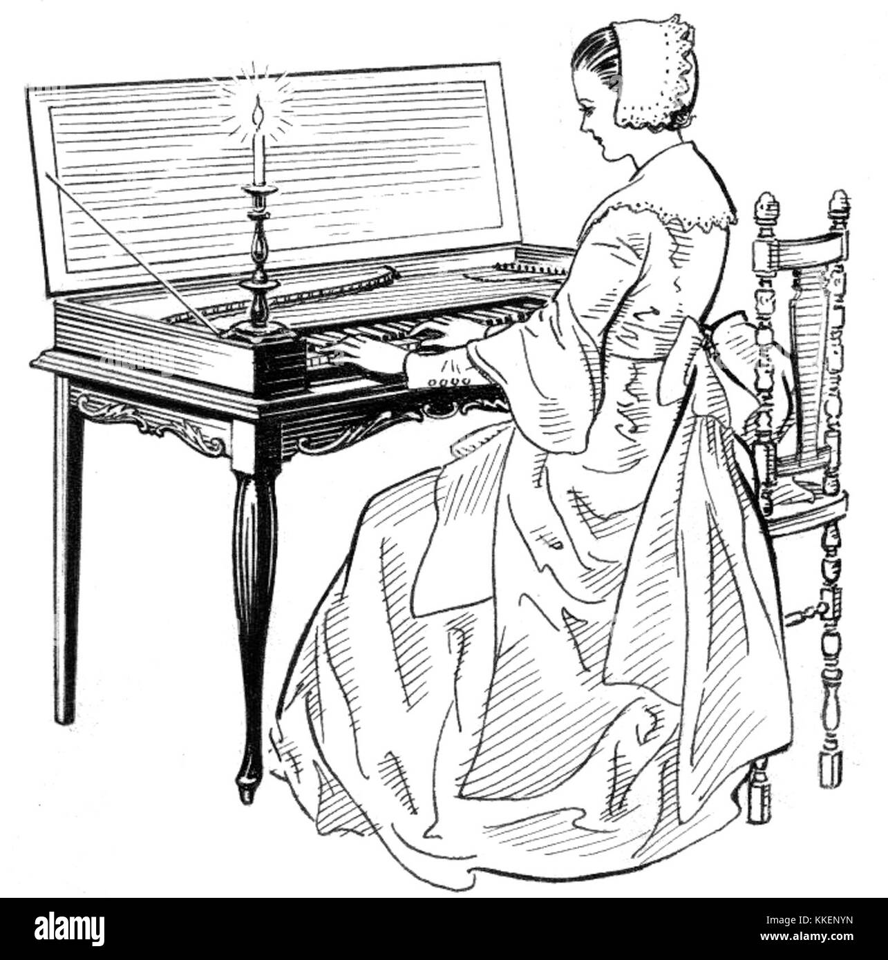 Photograph of a clavichord, a keyboard instrument popular in the 16th ...
