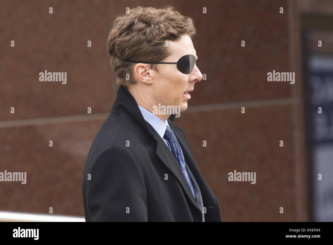 Benedict Cumberbatch wearing an eye patch while filming 'Melrose' in ...