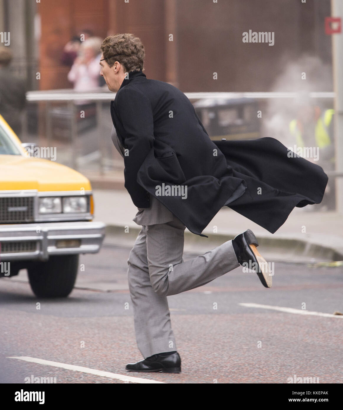 Benedict Cumberbatch wearing an eye patch while filming 'Melrose' in ...