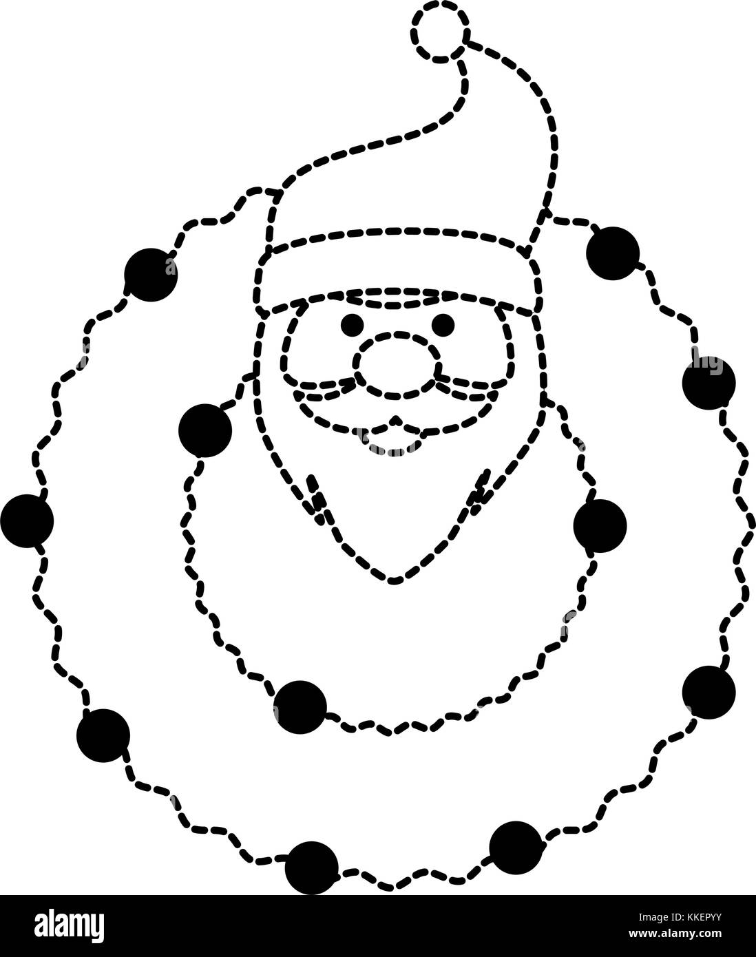 christmas crown with head santa decorative vector illustration design ...