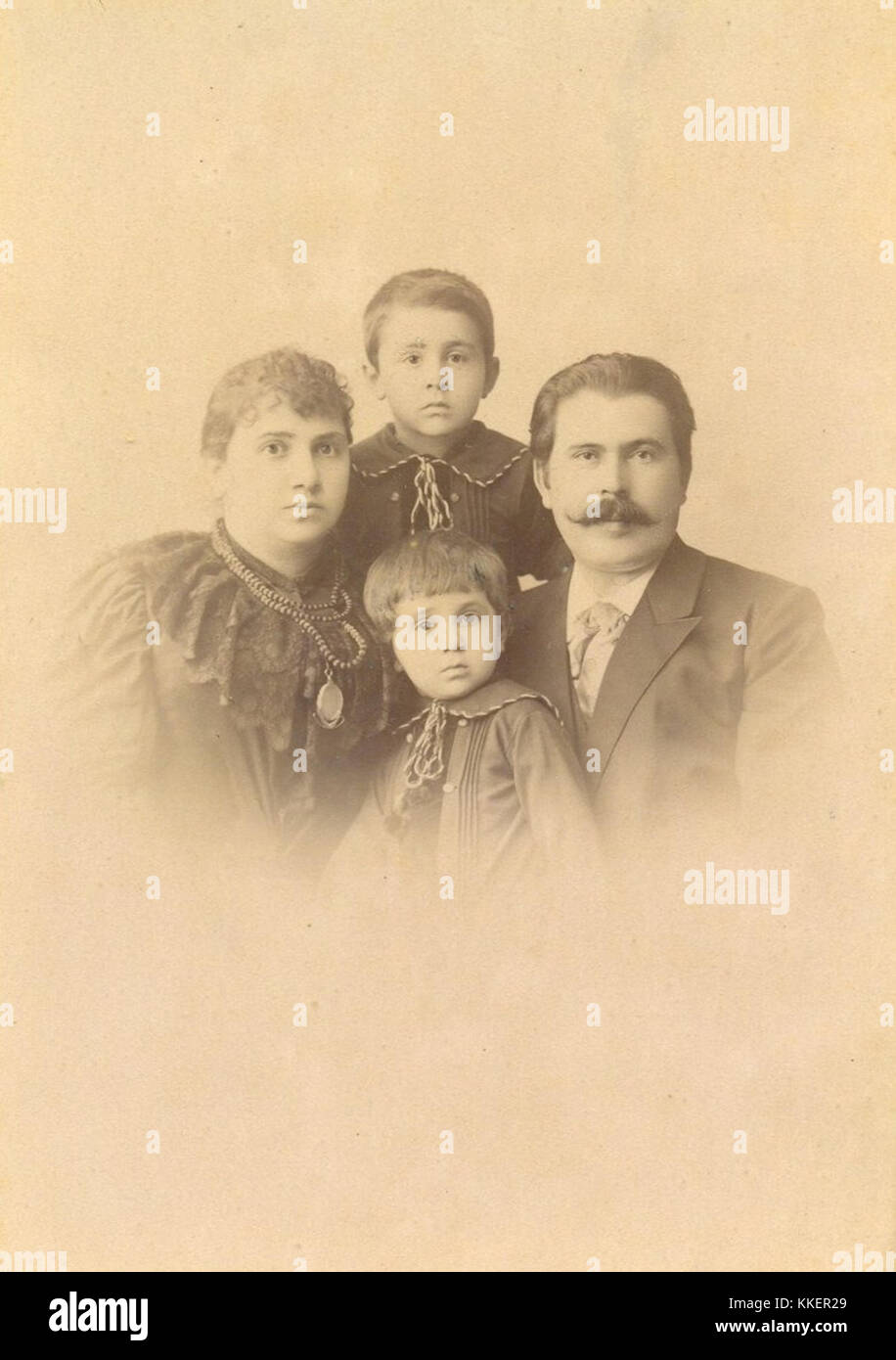 A historical photograph of the Kechekian family from 1893. The image ...