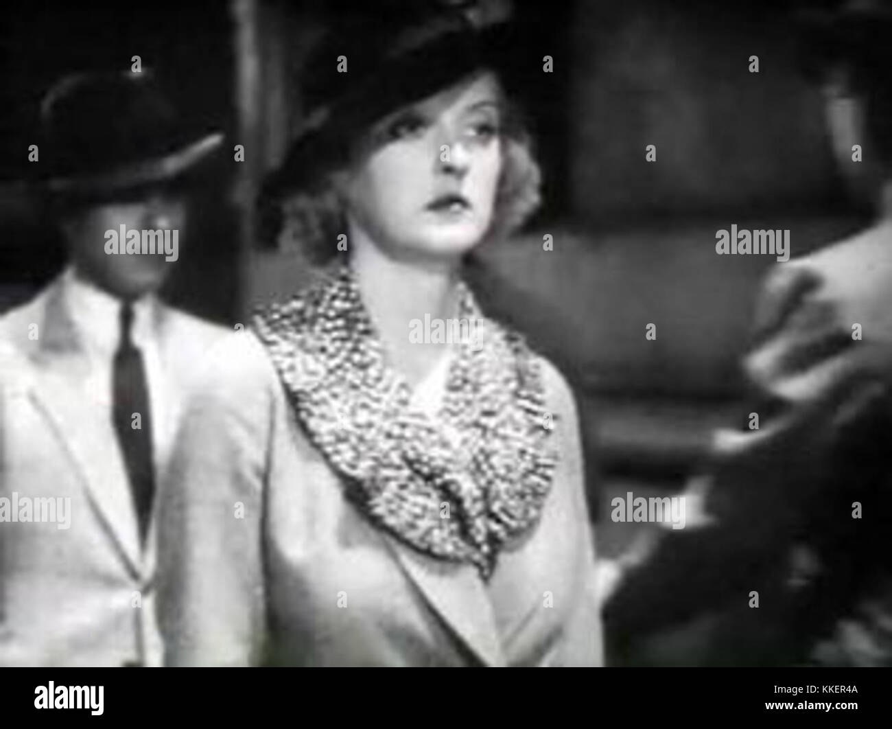 A promotional image from the trailer of the 1935 film 'Dangerous', featuring Bette Davis. The ...