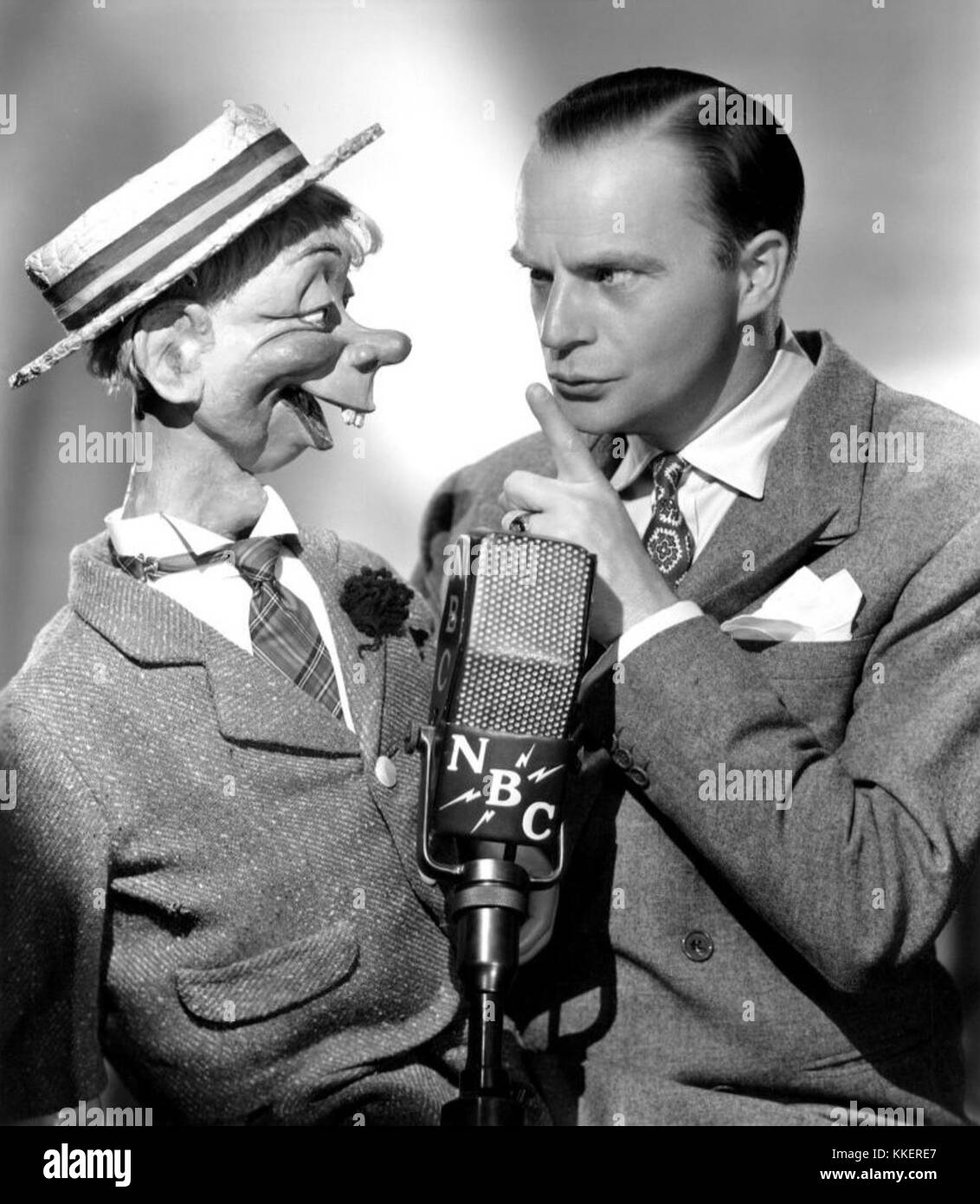 Edgar Bergen, an American ventriloquist, and his puppet Mortimer Snerd ...