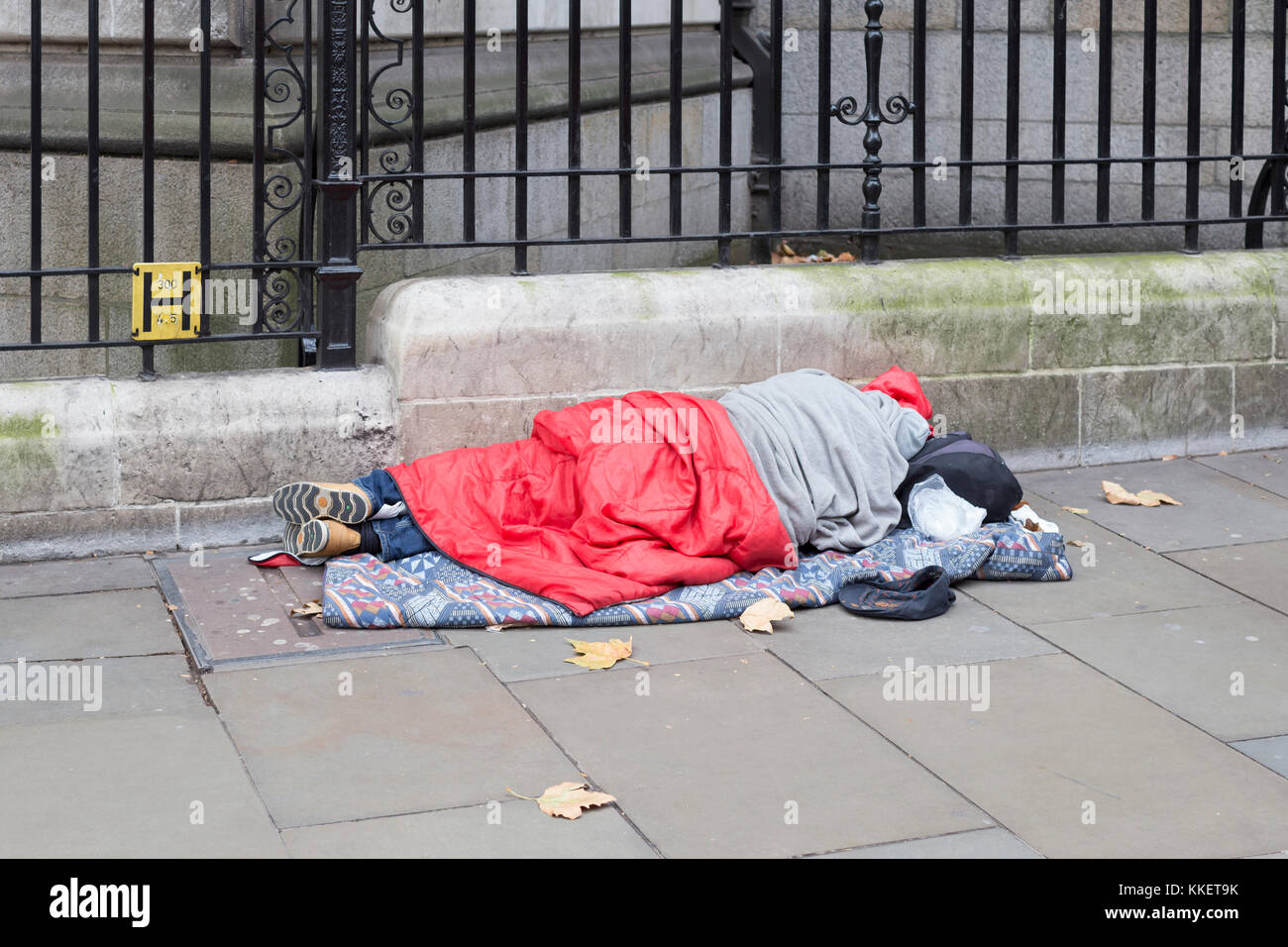 Homeless person in central London in winter, England Stock Photo - Alamy