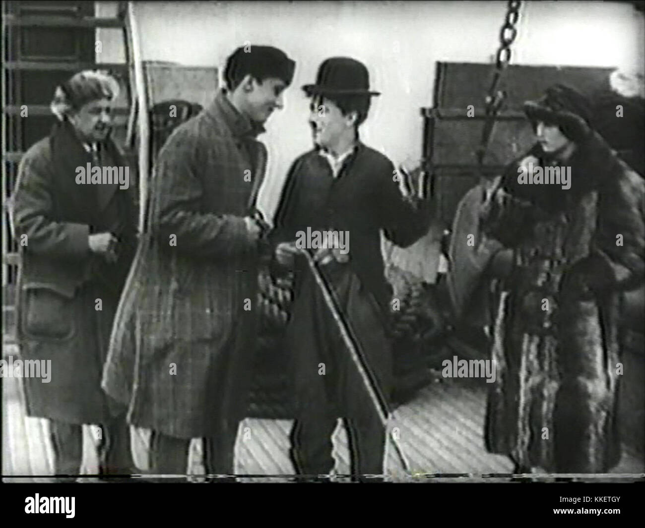 The 'End Scene' from Charlie Chaplin's 1925 film 'The Gold Rush' shows ...