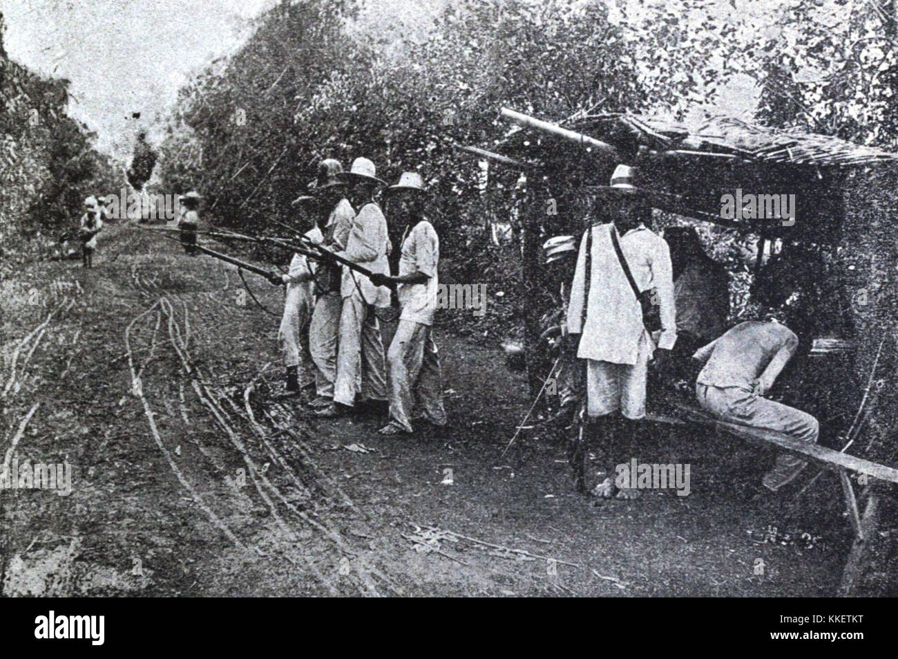 Filipino outpost on road between Manila and Camp Dewey Stock Photo - Alamy