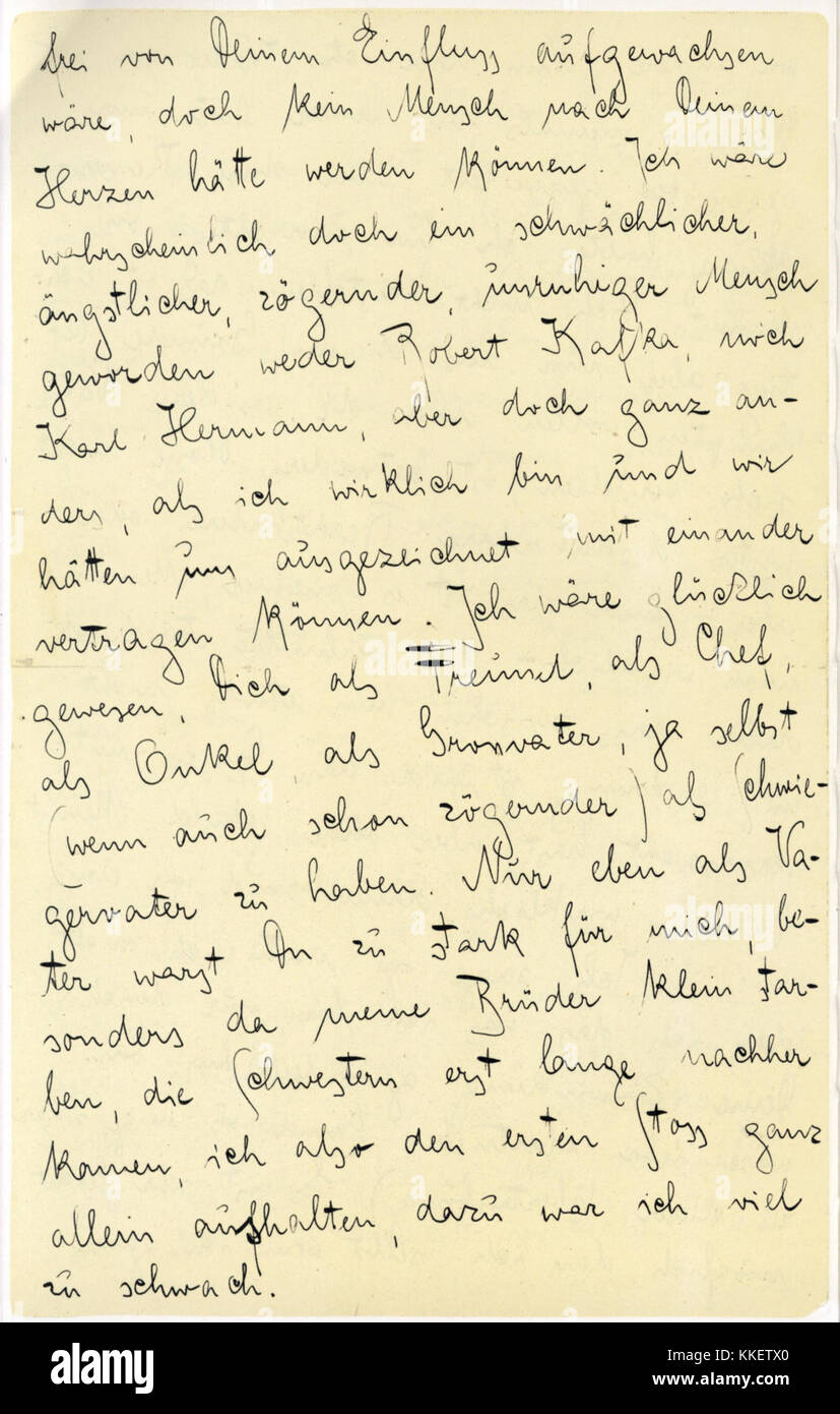 *Brief an den Vater* (Letter to His Father) is a famous letter by Franz ...