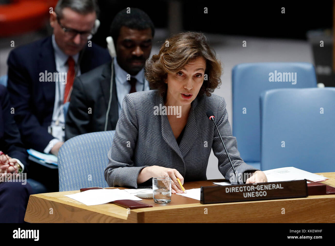 (171130) -- UNITED NATIONS, Nov. 30, 2017 (Xinhua) -- Audrey Azoulay ...
