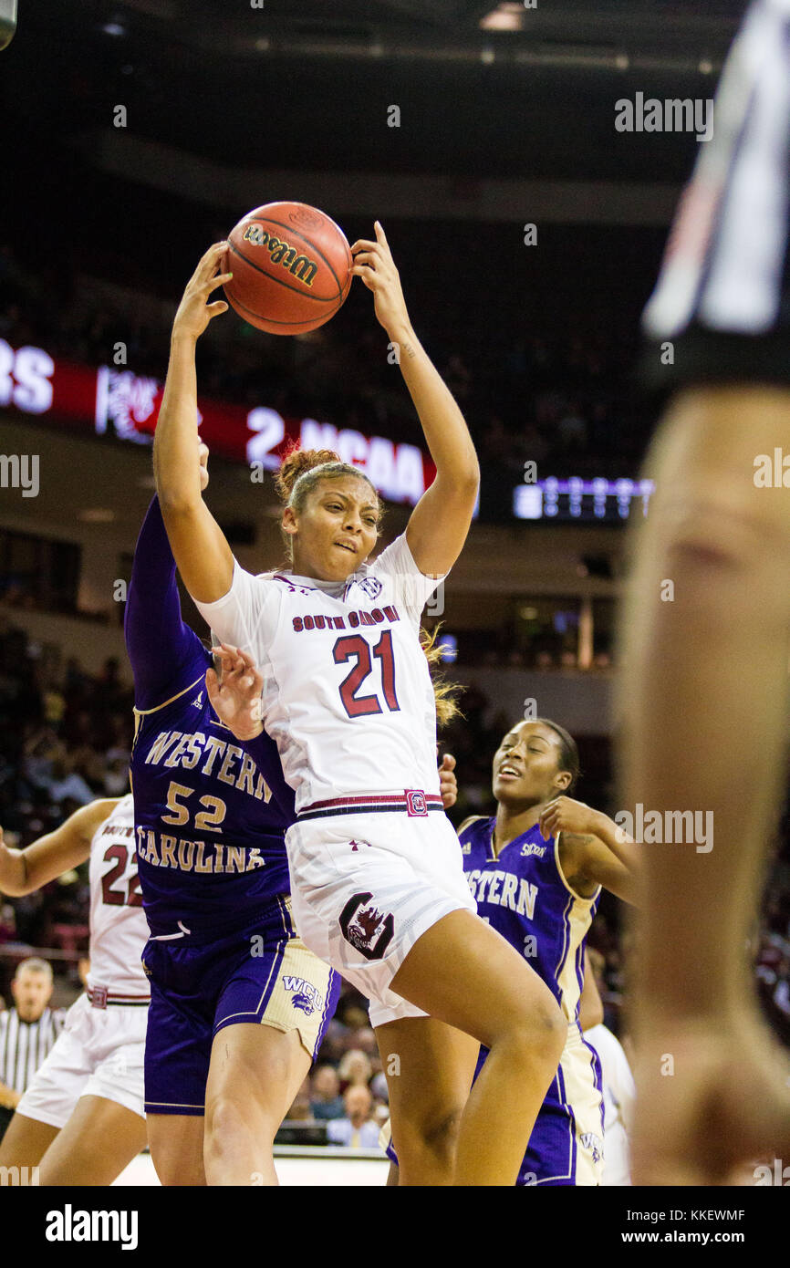Columbia, SC, USA. 30th Nov, 2017. South Carolina forward Mikiah ...