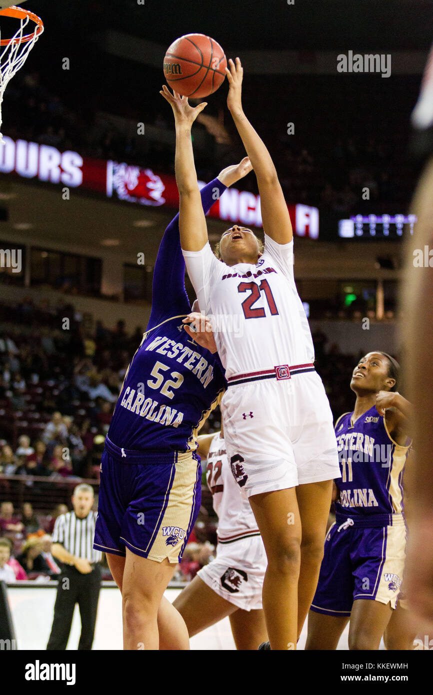 Columbia, SC, USA. 30th Nov, 2017. South Carolina forward Mikiah ...