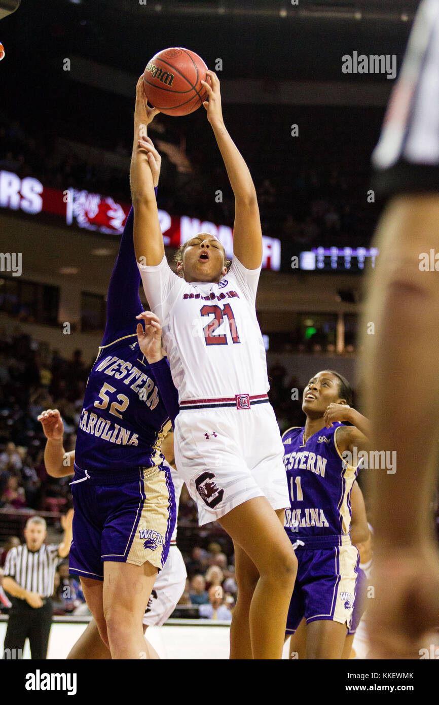 Columbia, SC, USA. 30th Nov, 2017. South Carolina forward Mikiah ...