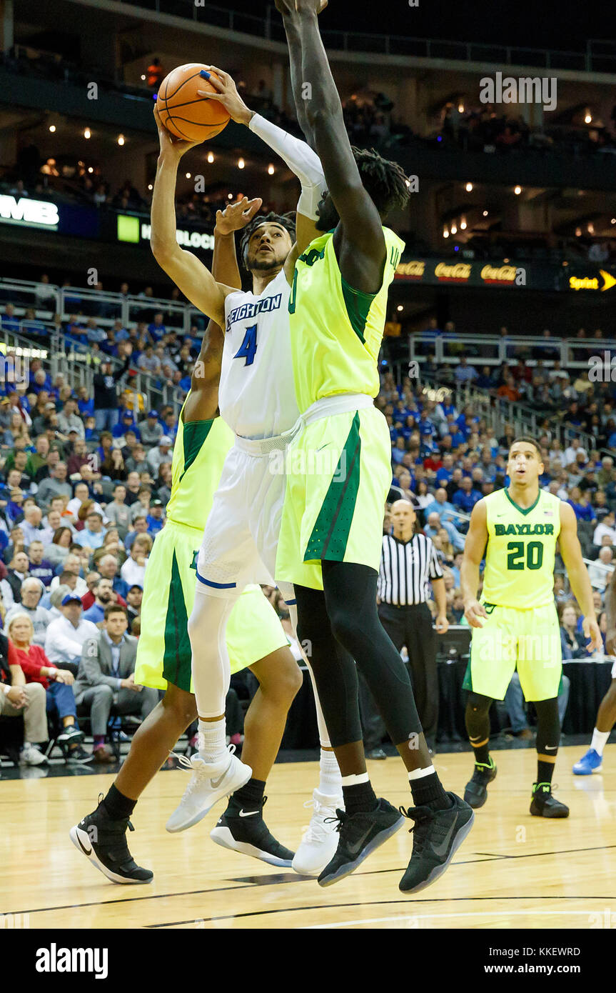 Kansas City, MO. U.S. 21st Nov, 2017. Creighton Bluejays guard Ronnie ...