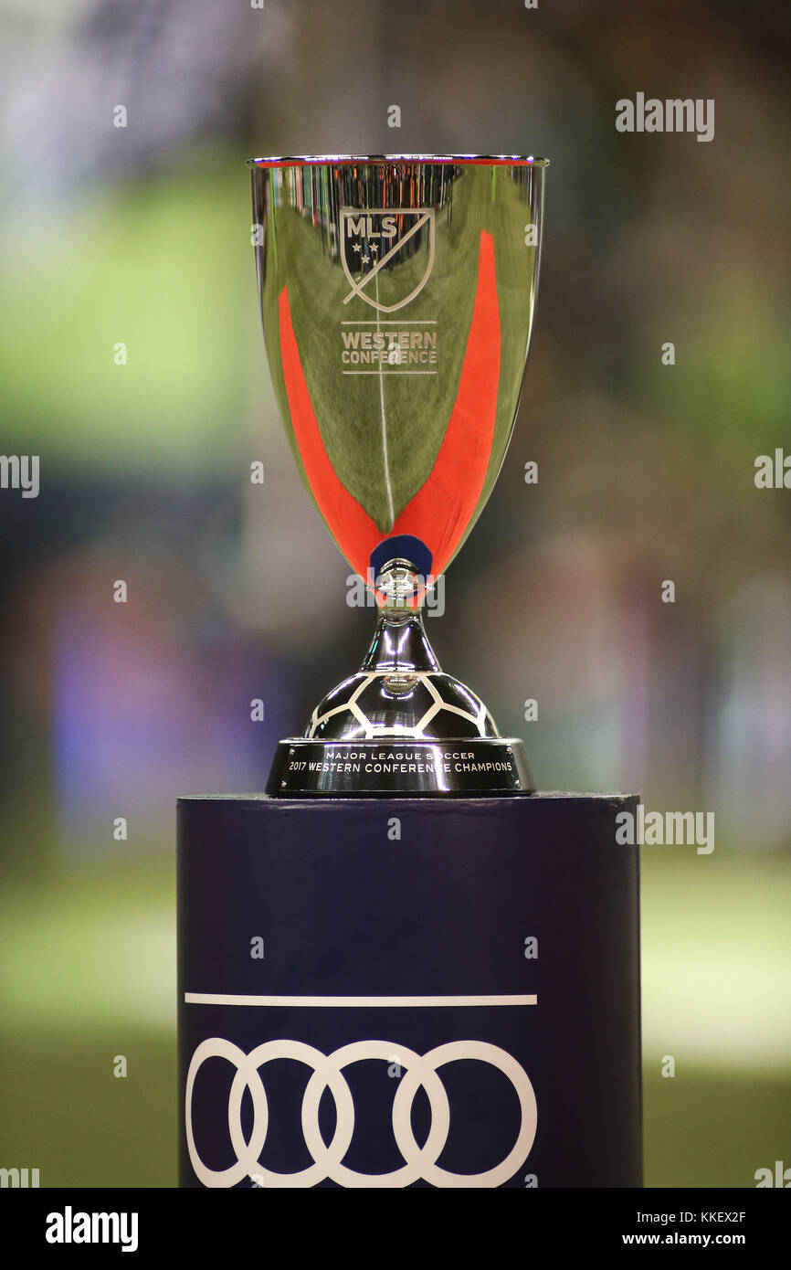 Seattle, WA, USA. 30th Nov, 2017. The MLS Western Conference Finals cup ...