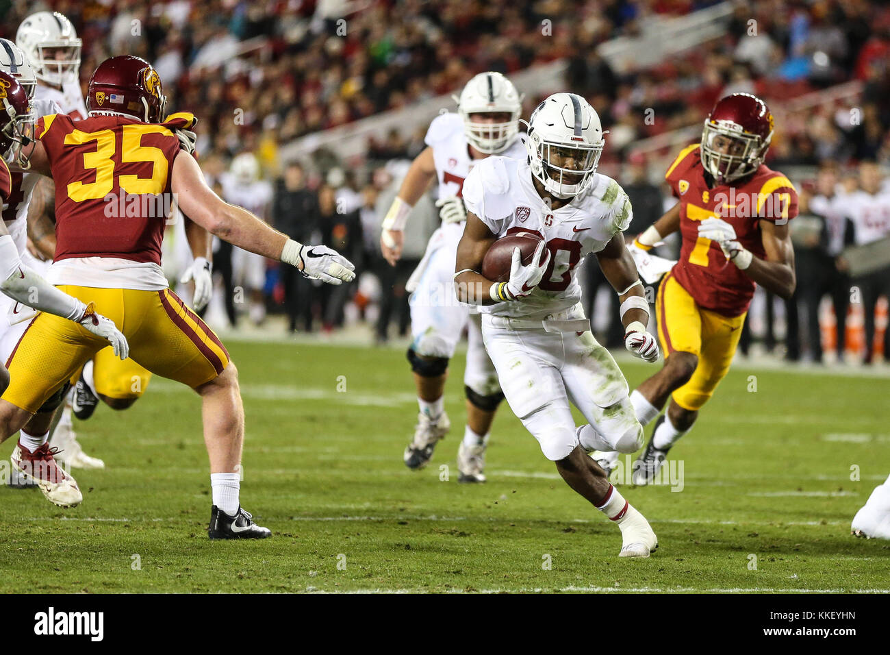 Santa Clara, CA. 1st Dec, 2017. Stanford Cardinal running back Bryce ...
