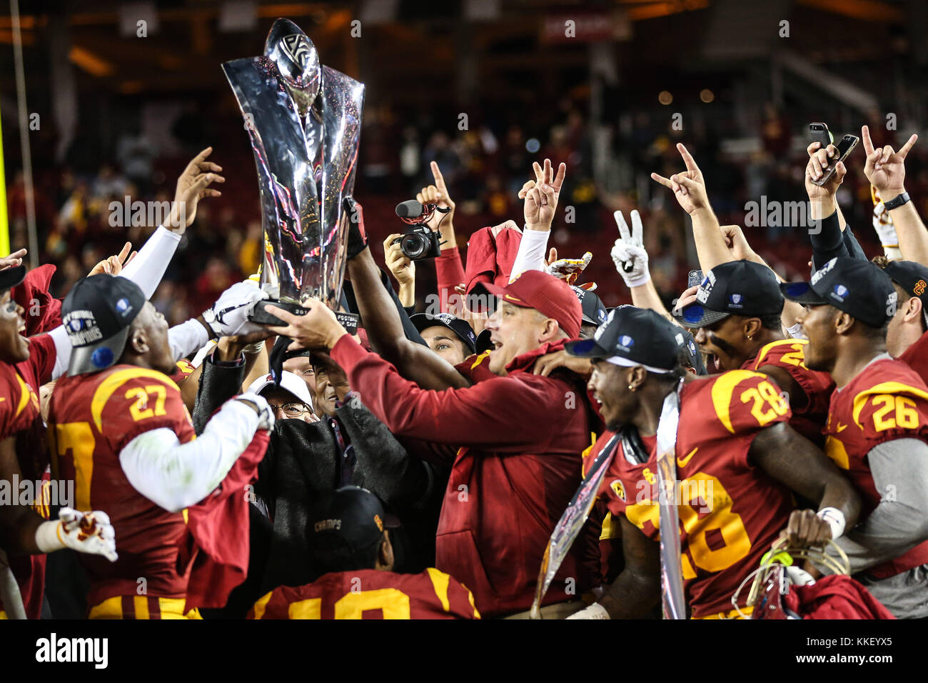 Stage For The Trophy Presentation. 01st Dec, 2017. USC Trojans head ...