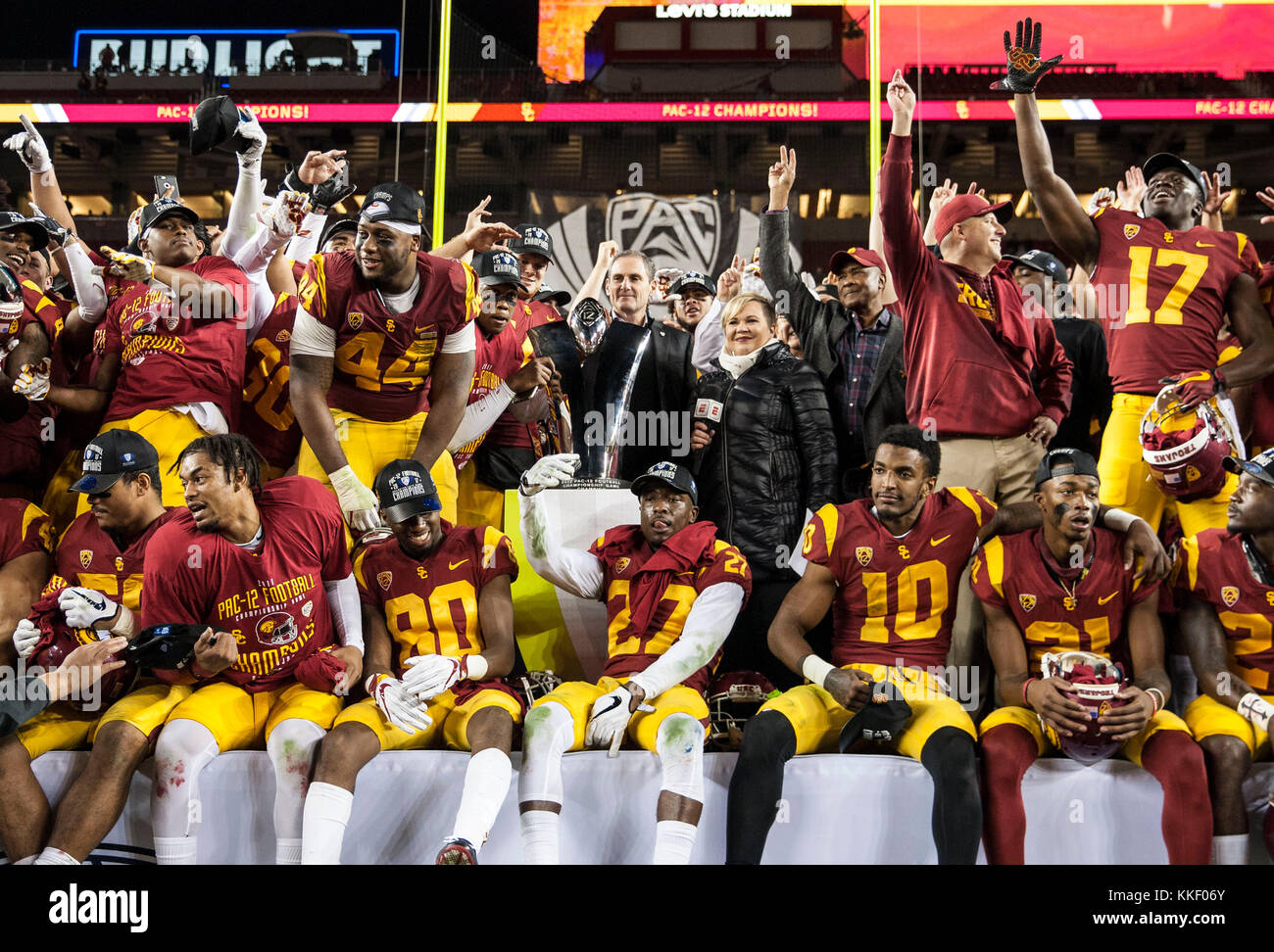 Dec 01 2017 - Santa Clara U.S.A CA USC during trophy ceremonies after ...