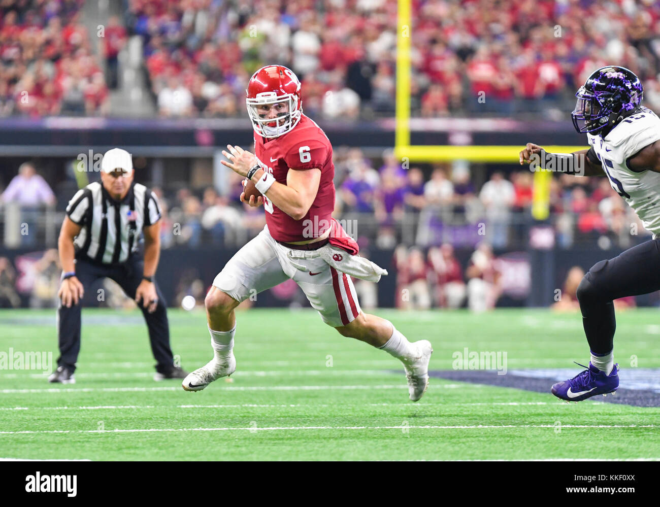 December 02, 2017: Oklahoma Sooners quarterback Baker Mayfield #6 threw 4 touchdowns and passed ...