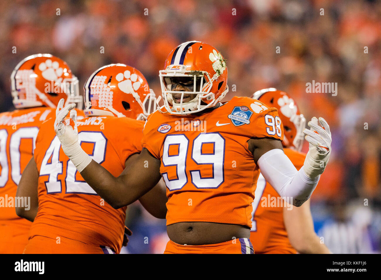 Charlotte, NC, USA. 2nd Dec, 2017. Clemson defensive end Clelin Ferrell ...