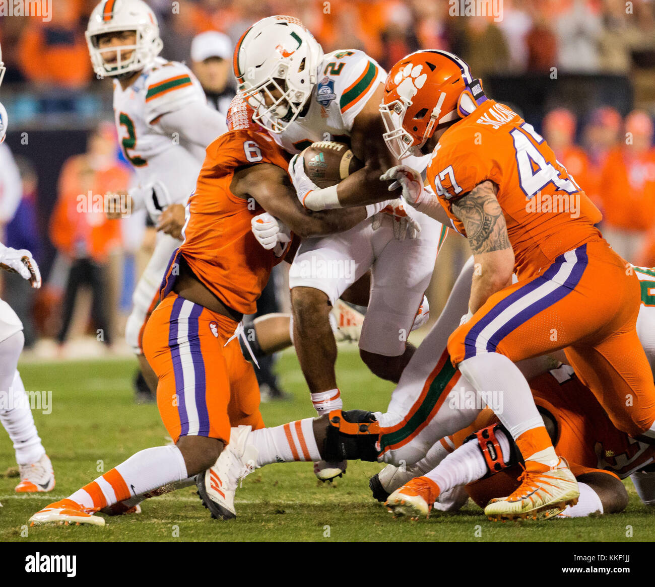 Charlotte, NC, USA. 2nd Dec, 2017. Clemson linebacker Dorian O'Daniel ...
