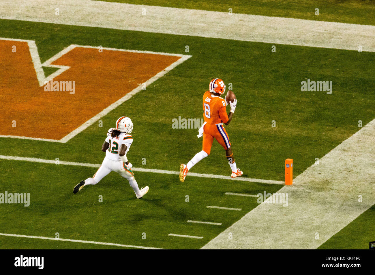 Charlotte, NC, USA. 2nd Dec, 2017. Clemson wide receiver Deon Cain (8 ...