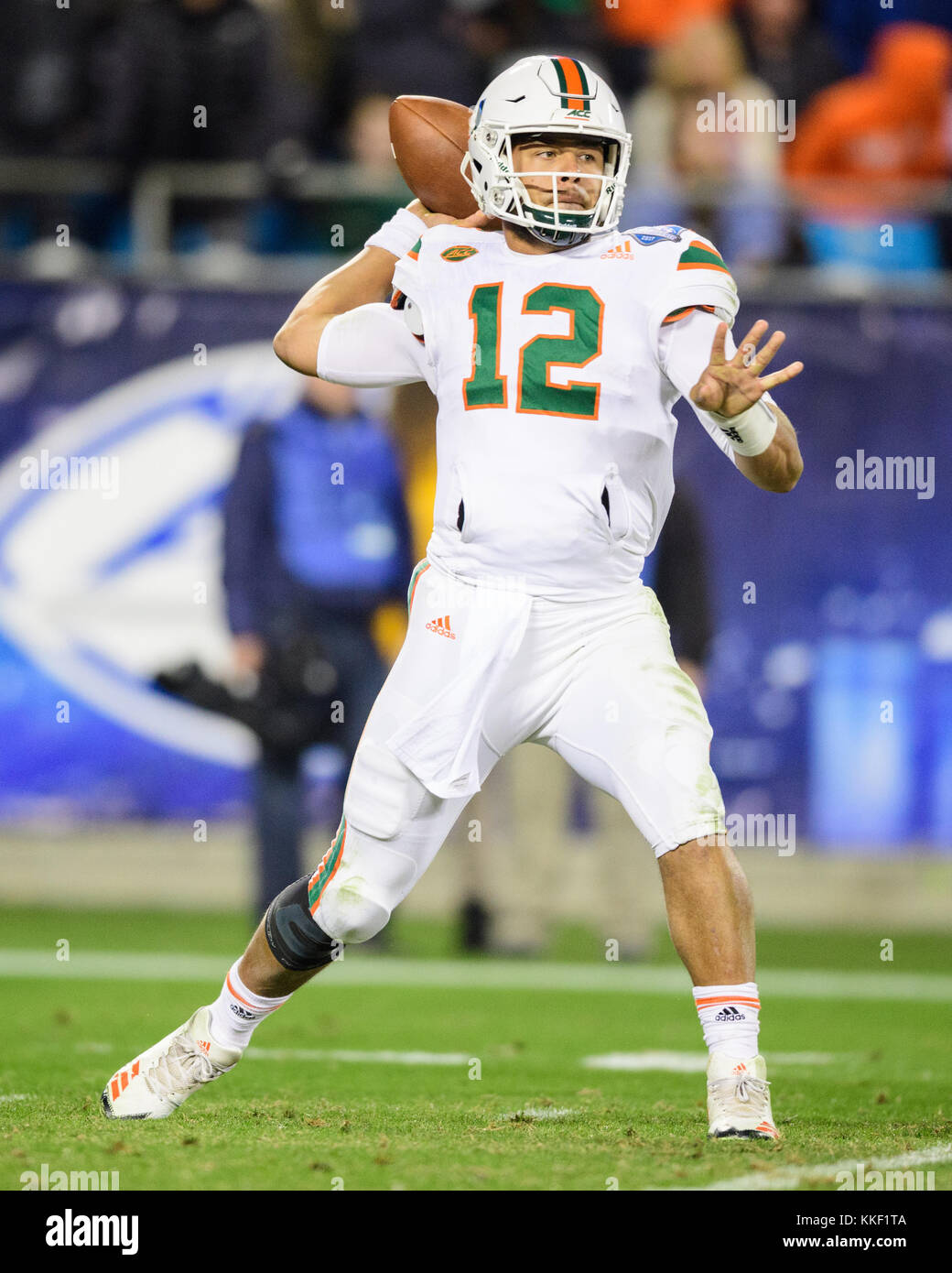 Miami quarterback Malik Rosier (12) during the ACC College Football ...