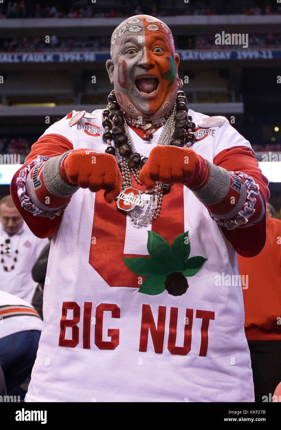 Indianapolis, Indiana, USA. 02nd Dec, 2017. Ohio State fan Bug Nut ...