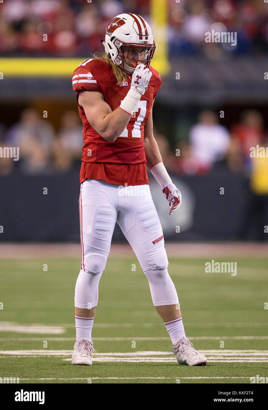 December 02, 2017: Wisconsin linebacker Andrew Van Ginkel (17) during ...