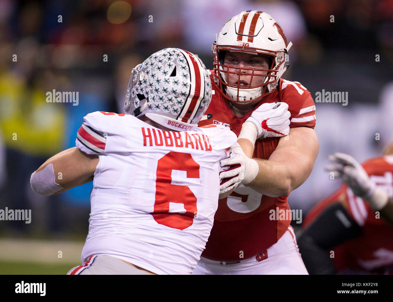 Indianapolis, Indiana, USA. 02nd Dec, 2017. Wisconsin offensive lineman ...