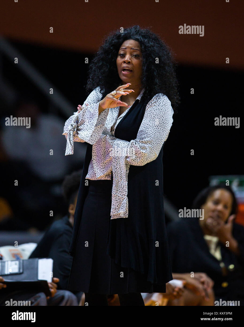 December 3, 2017: head coach Freda Freeman-Jackson of the Alabama State ...