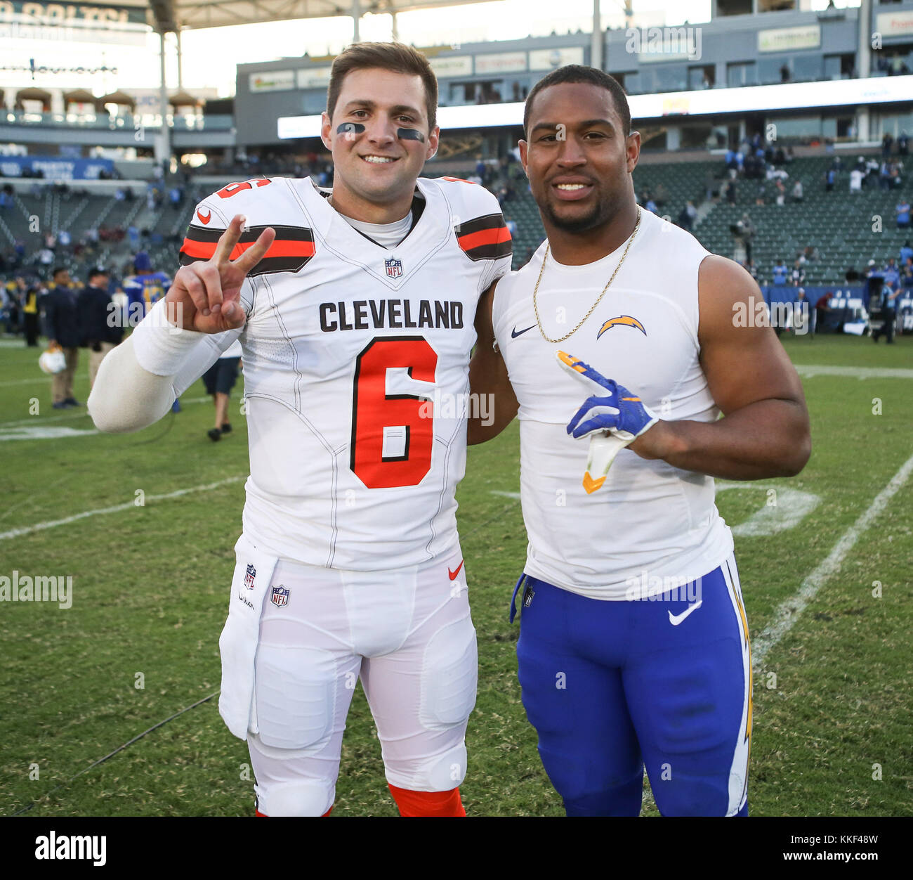 Carson, CA. 03rd Dec, 2017. USC Trojans Alum Cody Kessler and Hayes ...