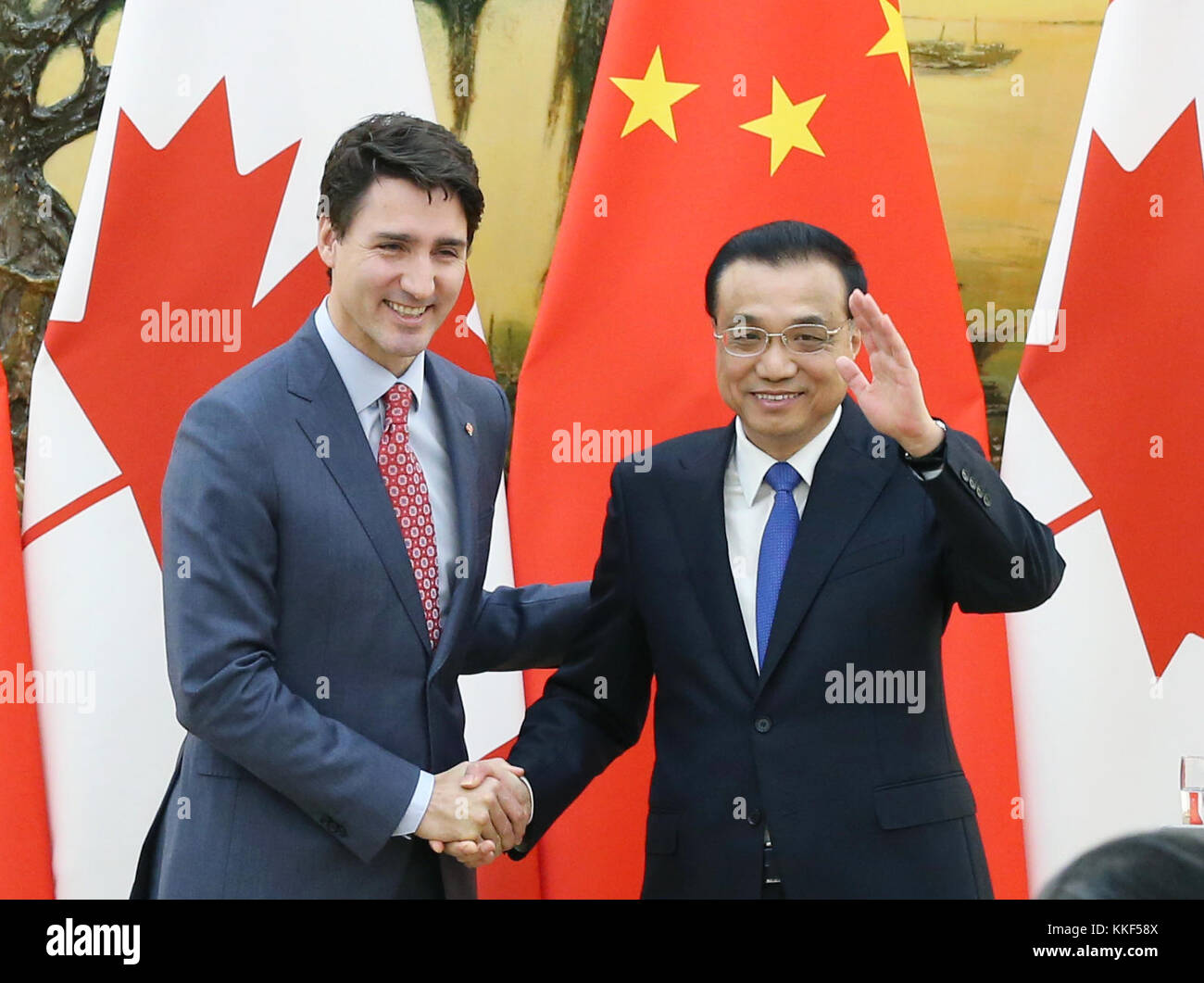 Beijing, China. 4th Dec, 2017. Chinese Premier Li Keqiang and Canadian ...
