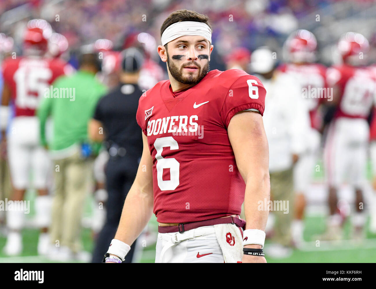 December 02, 2017: Oklahoma Sooners quarterback Baker Mayfield #6 threw ...