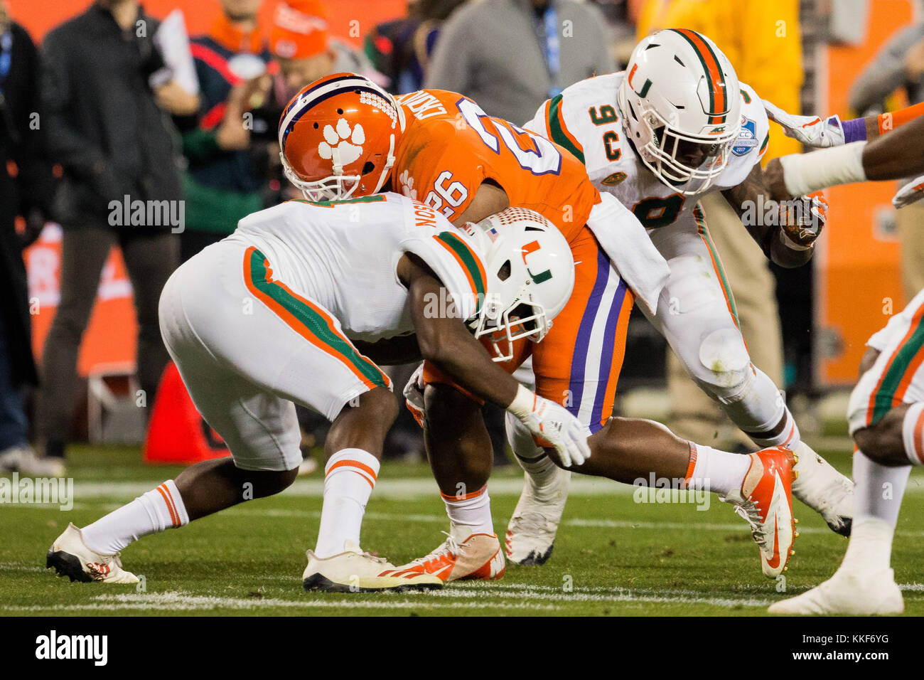 Charlotte, NC, USA. 2nd Dec, 2017. Miami defensive back Jaquan Johnson ...