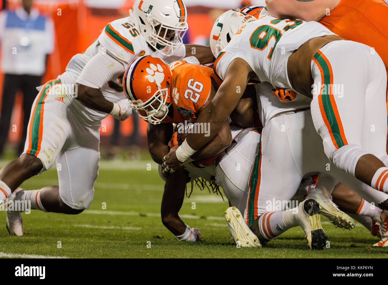 Charlotte, NC, USA. 2nd Dec, 2017. Clemson running back Adam Choice (26 ...
