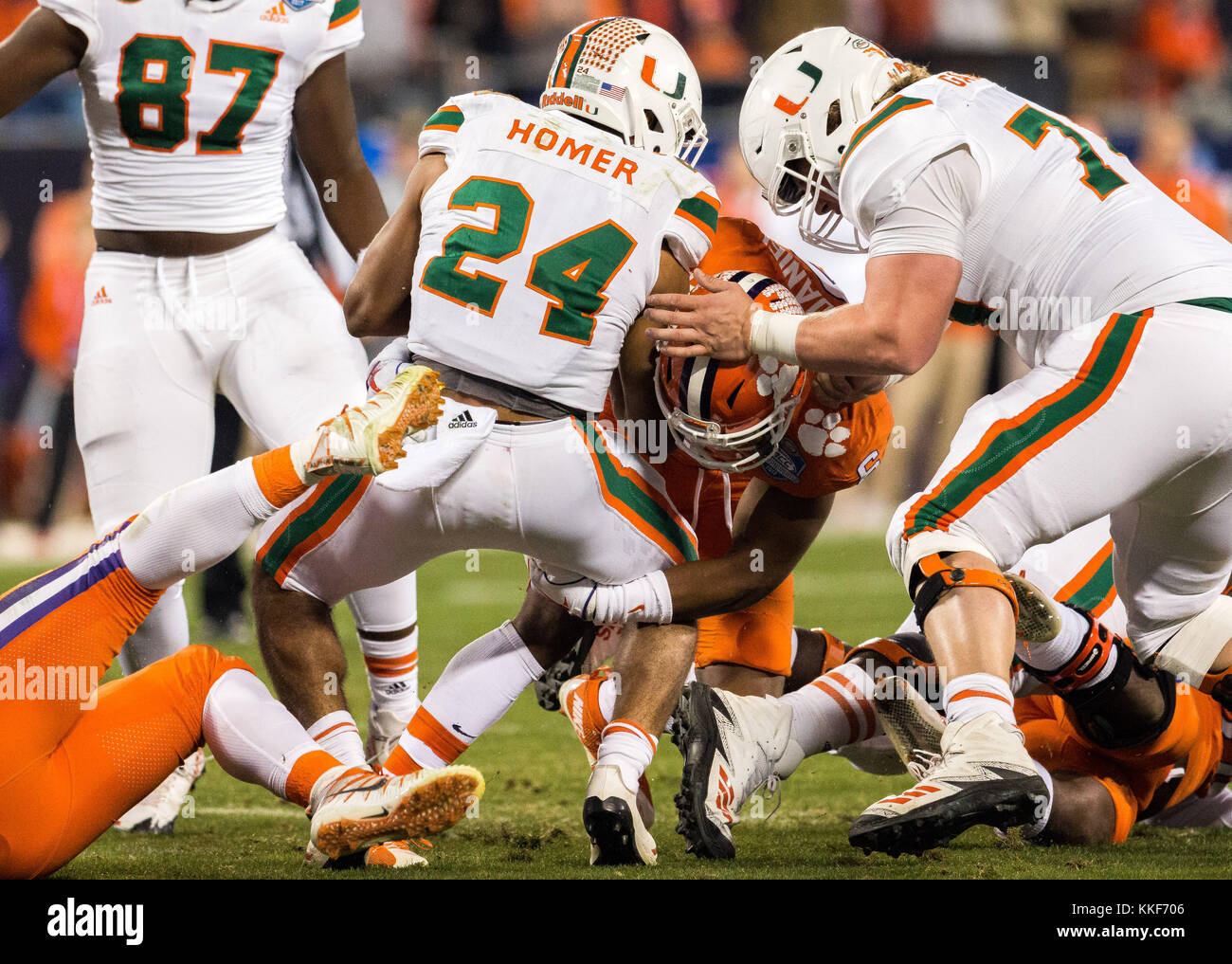 Charlotte, NC, USA. 2nd Dec, 2017. Clemson linebacker Dorian O'Daniel ...