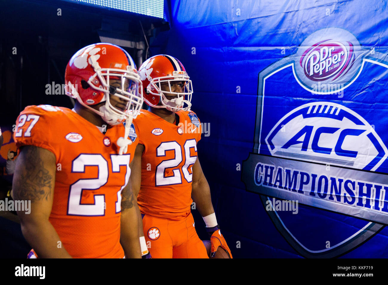 Charlotte, NC, USA. 2nd Dec, 2017. Clemson running back C.J. Fuller (27 ...
