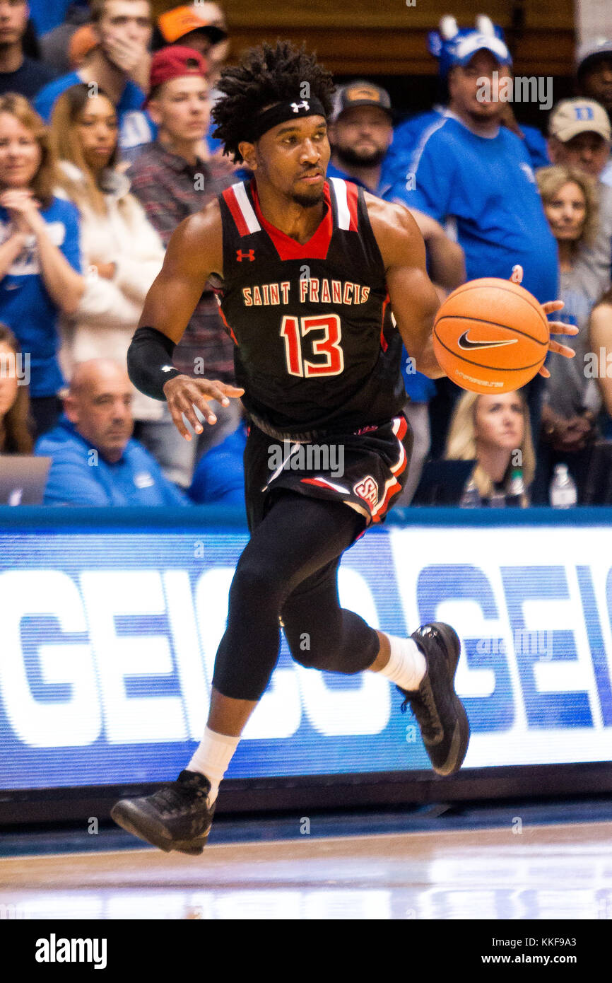 Durham, NC, USA. 5th Dec, 2017. St. Francis (Pa) guard Keith Braxton ...