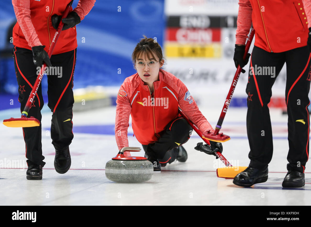 Pilsen, Czech Republic. 6th Dec, 2017. China's Ma Jingyi casts stone ...