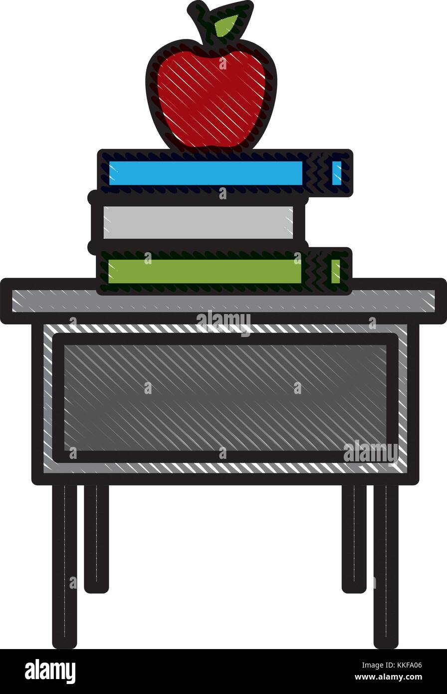 Books on desk Stock Vector Image & Art - Alamy