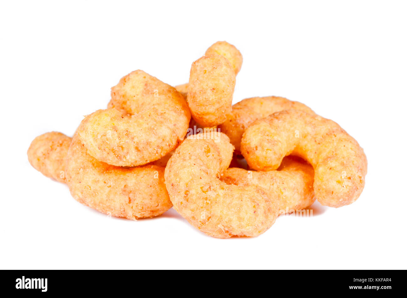 Cheese puffs isolated on white background Stock Photo - Alamy