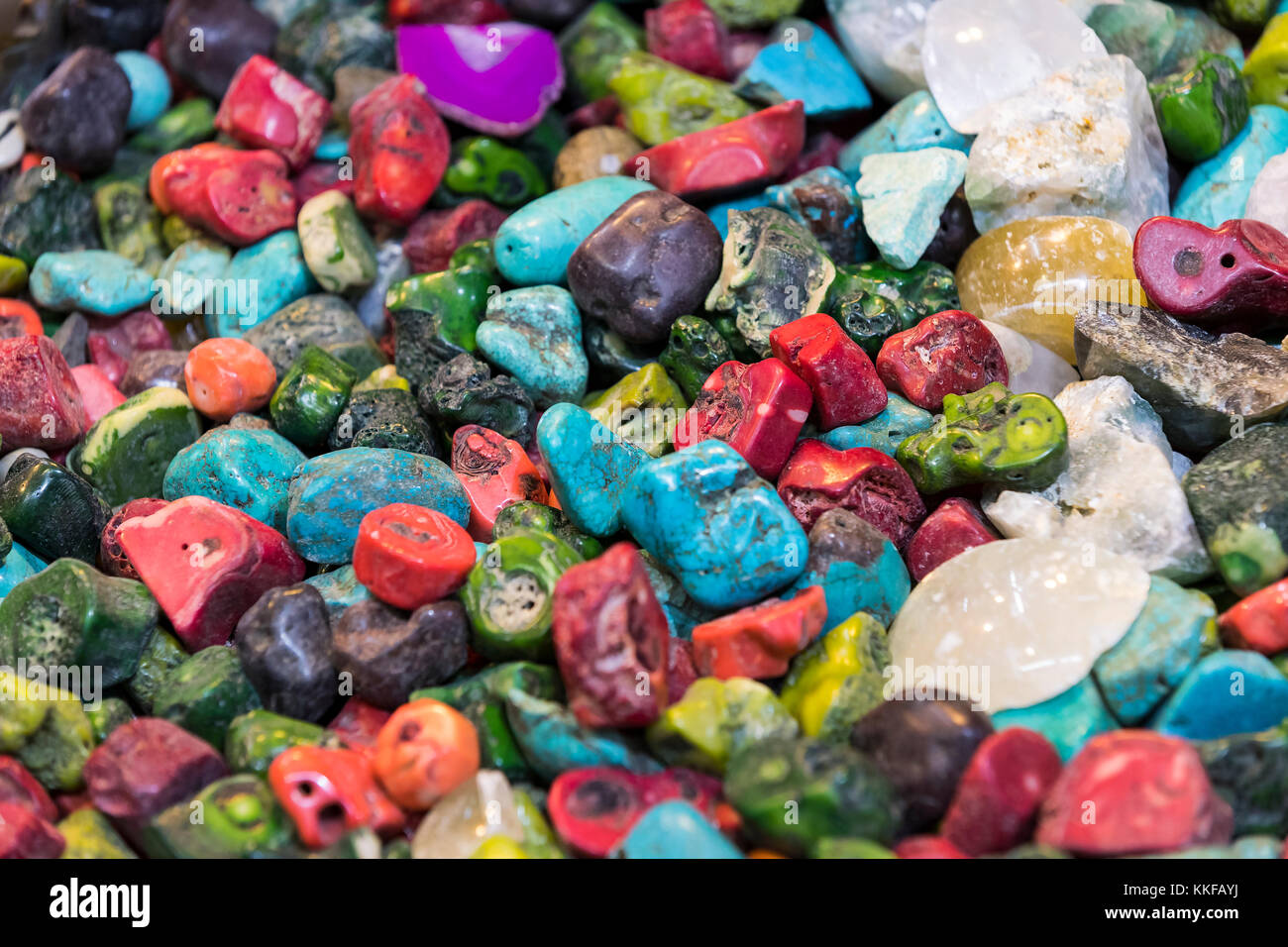 Background of colored stones of ordinary and semi-precious Stock Photo ...