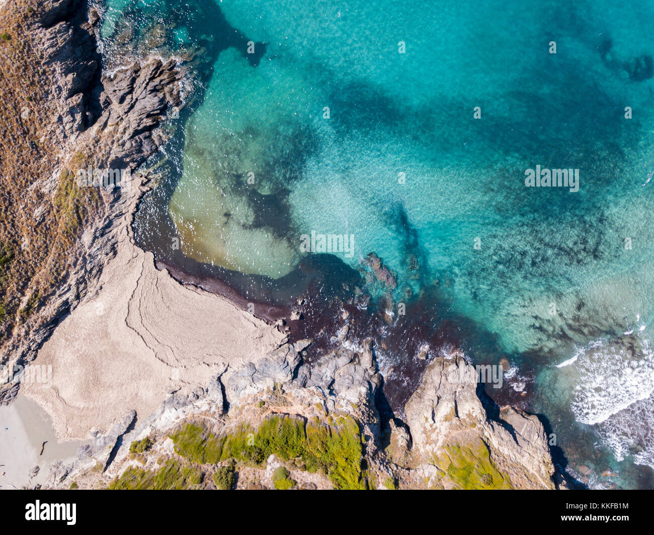 Aerial view of rocks on the sea. Overview of seabed seen from above ...