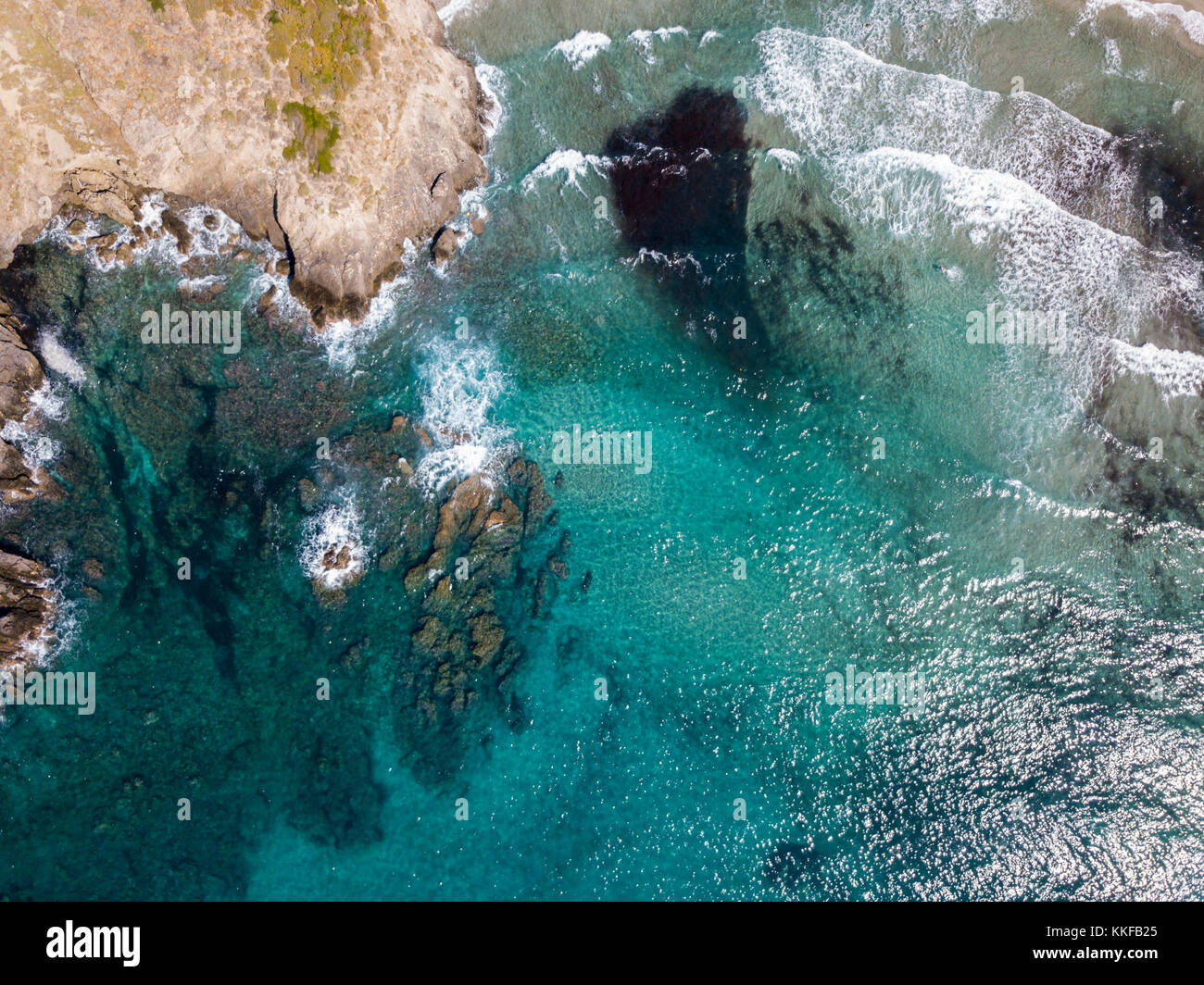 Aerial view of rocks on the sea. Overview of seabed seen from above ...