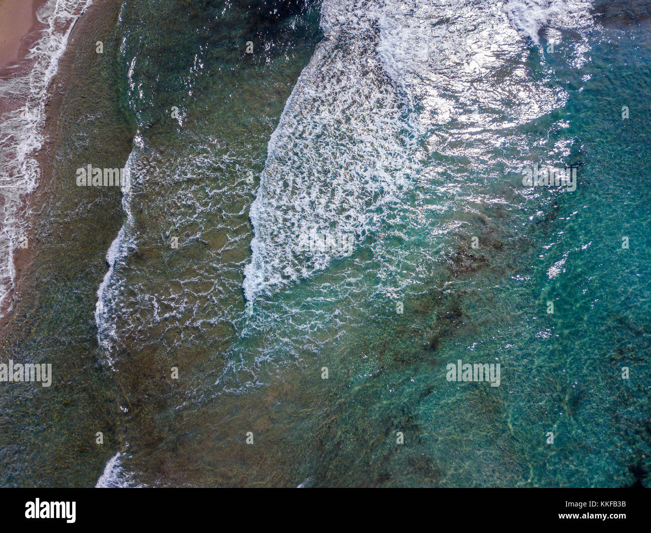 Aerial view of rocks on the sea. Overview of seabed seen from above ...