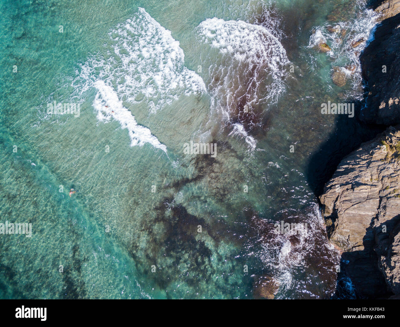 Aerial view of rocks on the sea. Overview of seabed seen from above ...