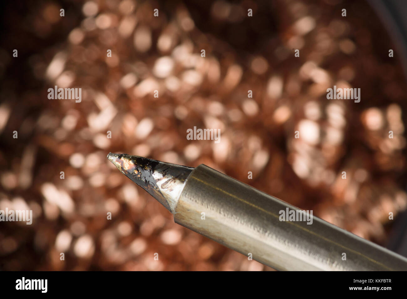 Metal chips in the tank is used to clean the soldering iron from the ...