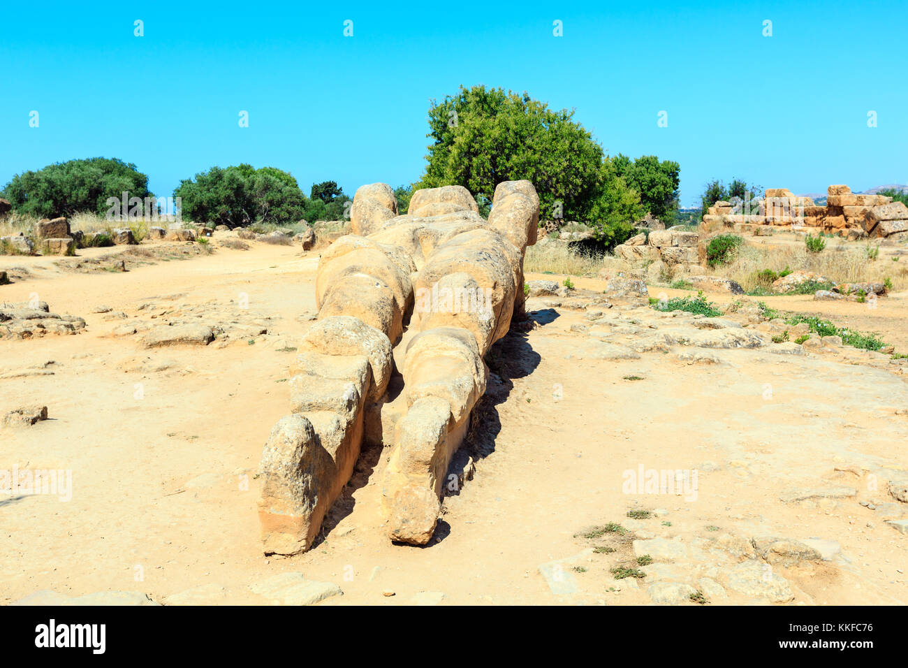 Giant Telamon, Atlas supporting statue of ruined Temple of Zeus in the ...