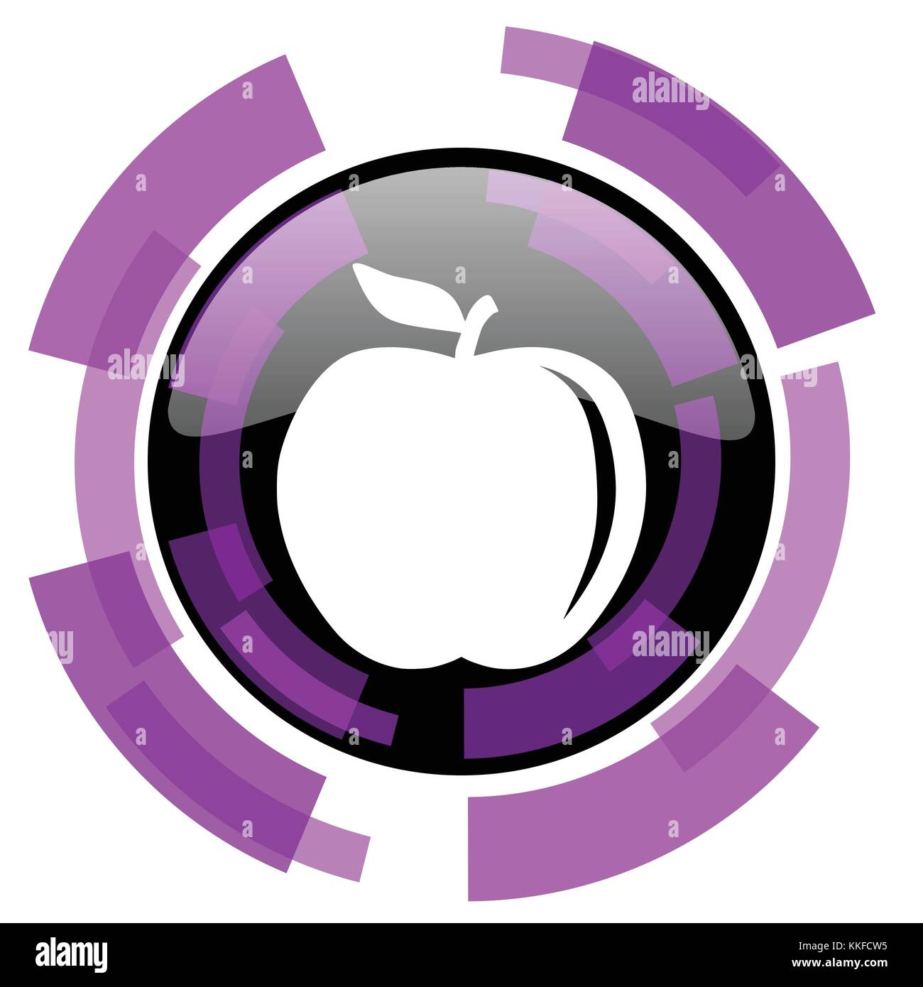 Apple pink violet modern design vector web and smartphone icon. Round ...